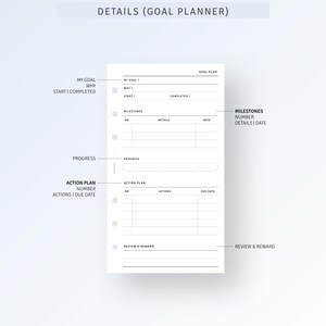 Personal, Goal Overview Planner Printable Life Goal Setting Template ...