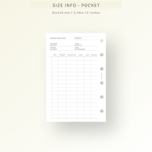 Pocket, Check Register Printable Template, Checkbook Ledger, Spending ...