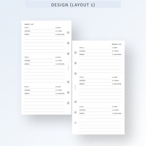 Personal Ring, Book Wish List Tracker Printable Books to Read Reminder, Upcoming Book List, Book ...