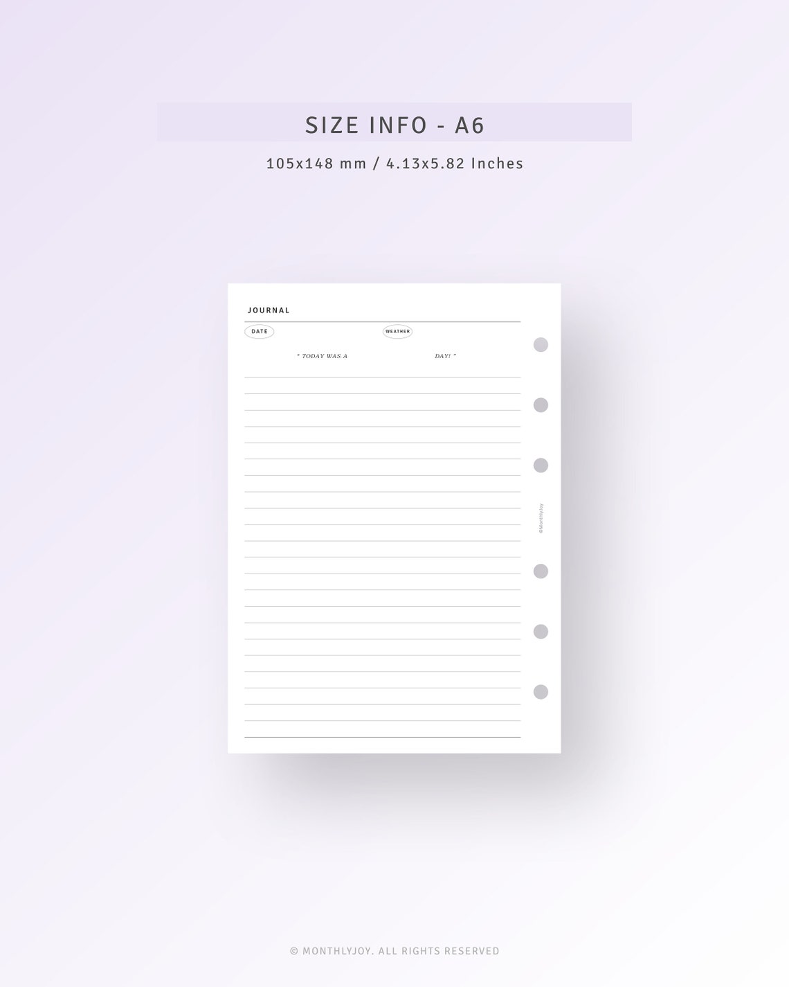 Daily Journal Pages A6 Inserts Printable Manifest Journal - Etsy