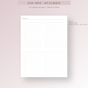 Checklist Printable HP Classic Inserts, Get It Done List, Task ...