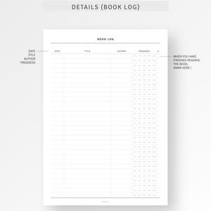 Reading Journal Printable A4/letter Size Inserts, Book Log Planner ...