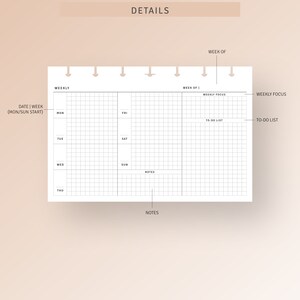 Week on One Page, HP Mini Inserts Printable Weekly Planner PDF Template ...