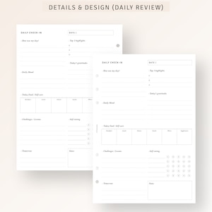 A5 Daily Review Weekly Reflection Monthly Assessment Template Printable ...