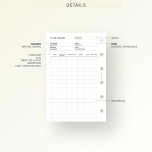 Pocket, Check Register Printable Template, Checkbook Ledger, Spending ...