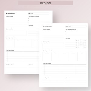 Weekly Reflection Template Printable HP Classic Inserts, Week in Review, Weekly Goals Assessment ...