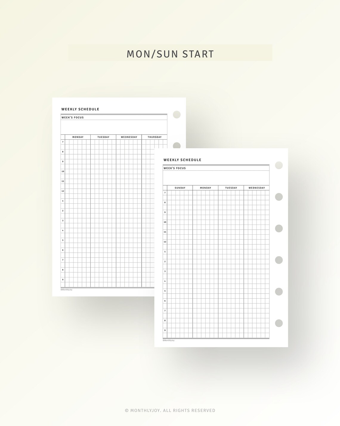 Pocket Size Printable Weekly Hourly Planner Template Weekly - Etsy