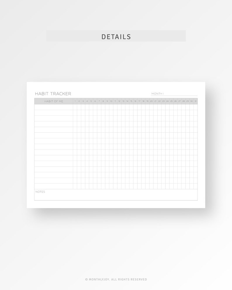 Printable Habit Tracker Template A4 Planner US Letter Size - Etsy