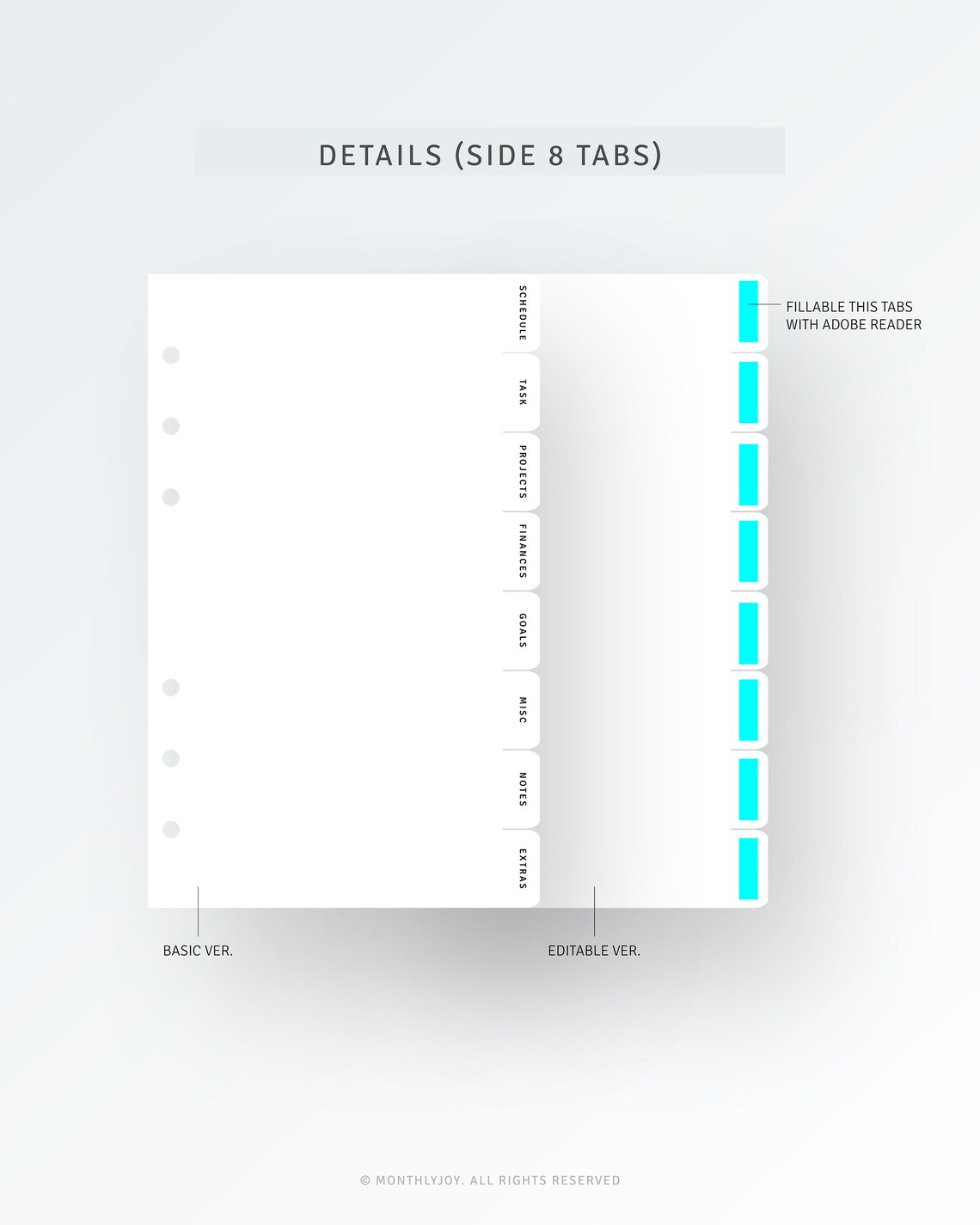 Personal Editable Planner Divider Bundle PDF PNG Fillable - Etsy