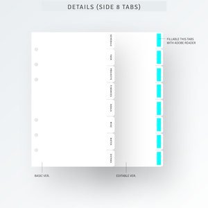 Personal, Editable Planner Divider Bundle, PDF, PNG, Fillable Side Top ...