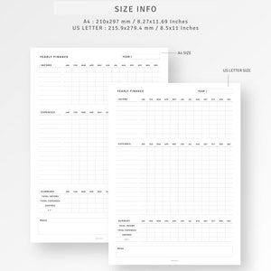 Yearly Finance Planner Printable A4/letter Income Expense - Etsy