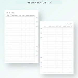 Online Order Tracker Printable Half-letter Inserts, Shopping Tracker ...
