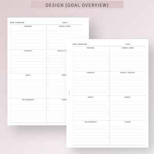 HP Classic, Goal Overview Planner Printable 8 Area Life Goal Template ...