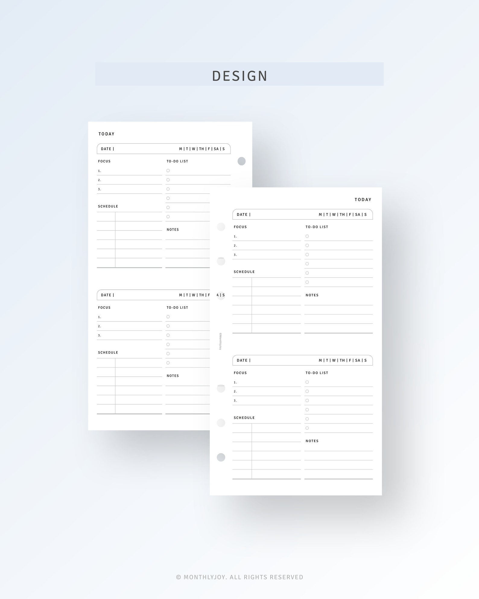 Personal, Daily Planner Pages Printable 2 Days on 1 Page, Undated Daily ...