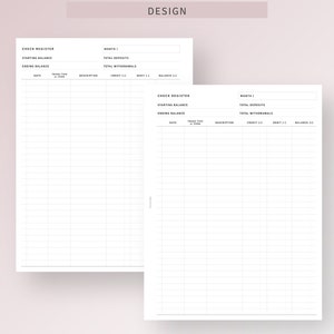 Check Book Register HP Classic Printable Inserts, Spending Log ...