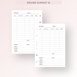 Printable Expense Tracker Pocket Plus Inserts, Monthly Expense Log ...