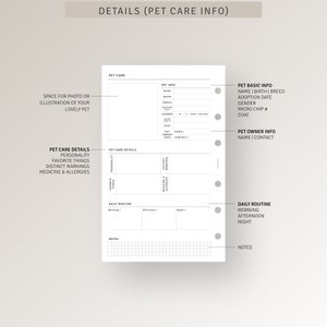 Pet Planner Printable FC Compact Inserts, Cat Puppy Health Records, Pet ...