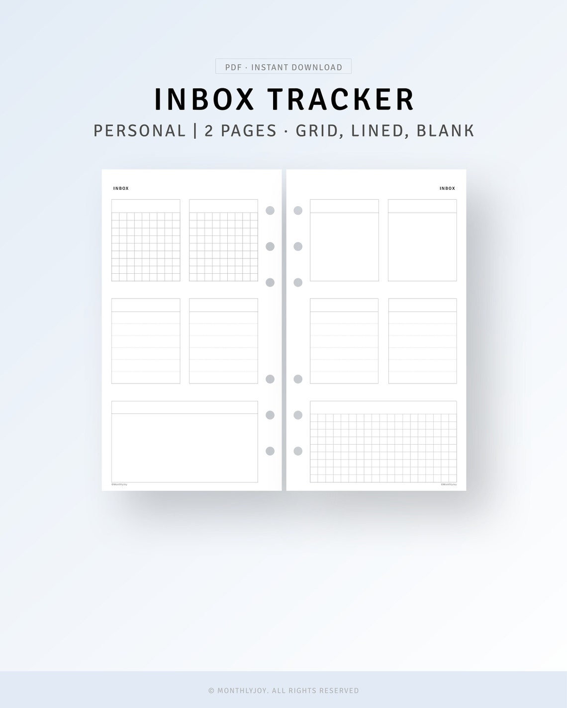 Personal Inbox Tracker Planner Printable to Do List Get It - Etsy