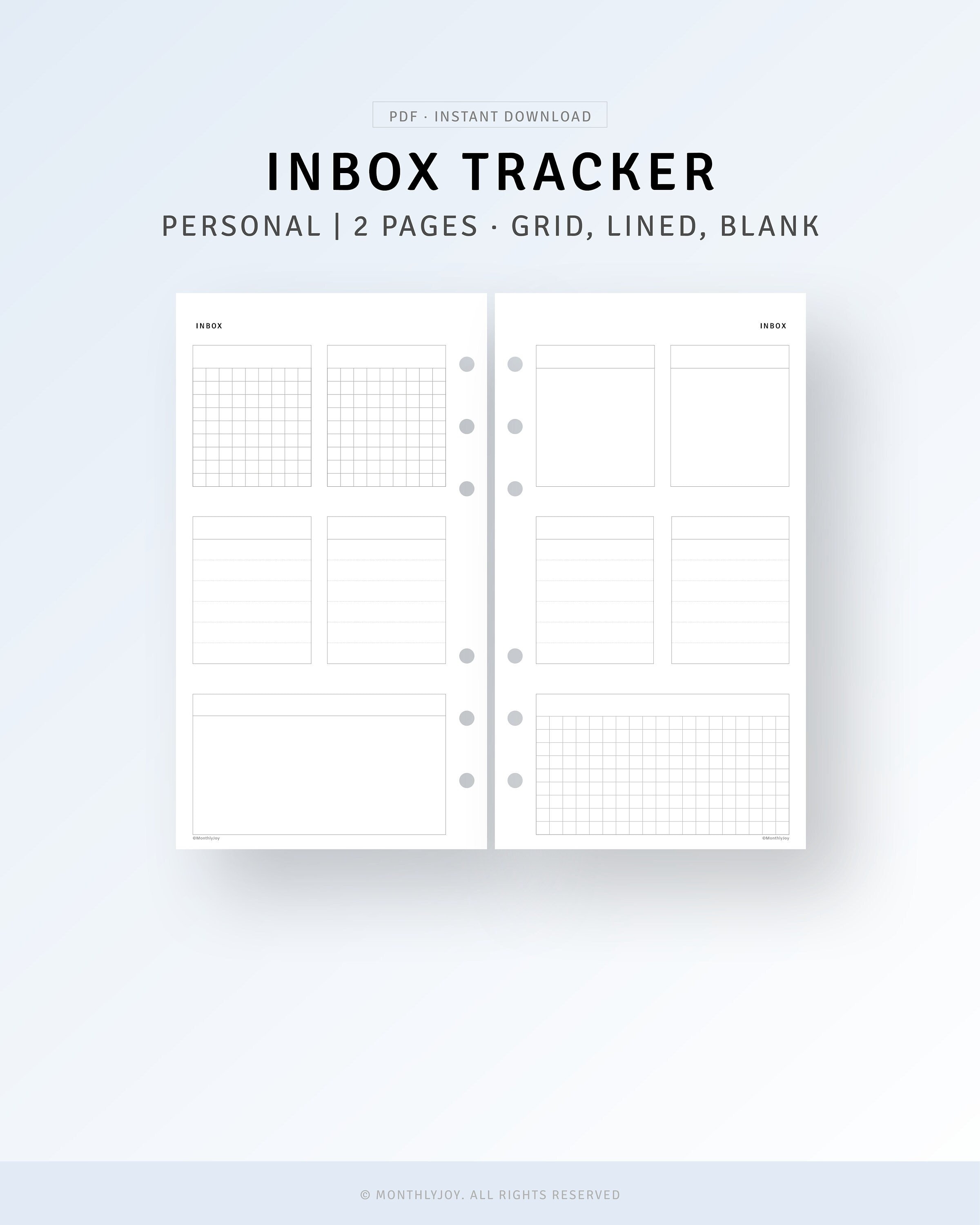 Personal Inbox Tracker Planner Printable to Do List Get It - Etsy