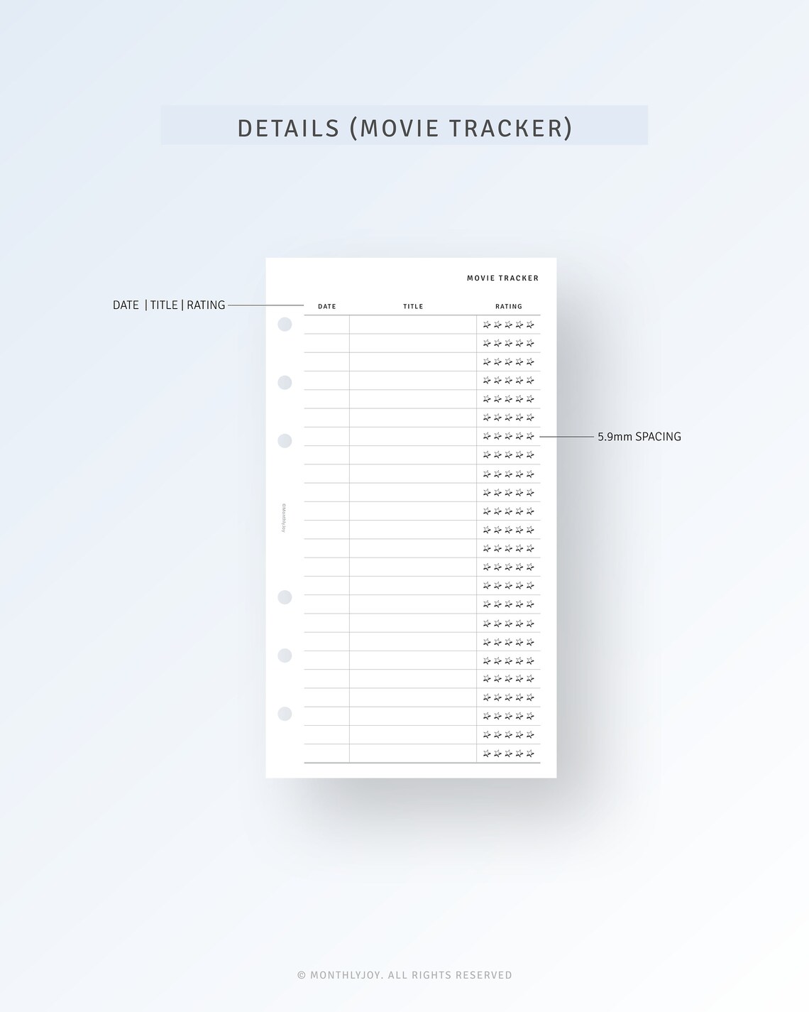 Personal, Movie Tracker Movie Journal Printable TV Series Log, Cinema ...