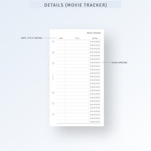 Personal, Movie Tracker Movie Journal Printable TV Series Log, Cinema ...
