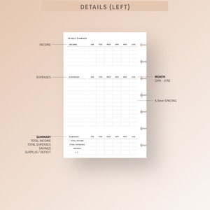 Yearly Planner Finance Overview Printable Happy Planner Pages Mini ...