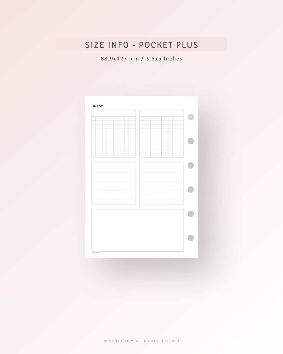 Inbox Inserts Tracker Pocket Plus Inserts Printable Inbox Planner ...