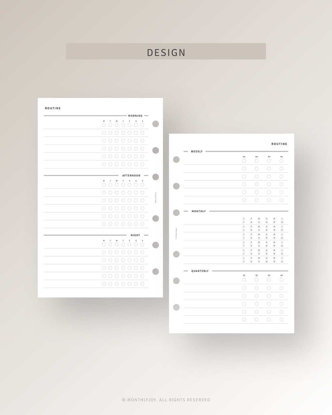 Routine Planner Printable FC Compact Inserts Monthly Routine - Etsy