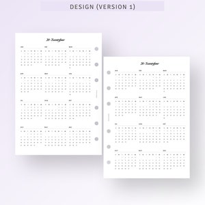 2024 Printable Calendar A6 Ring Inserts 2024 Dated Yearly - Etsy