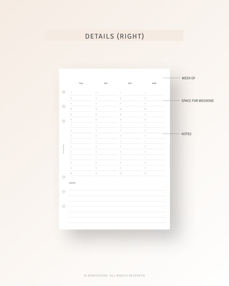 Weekly Hourly Schedule Template A5 Inserts Printable Weekly | Etsy