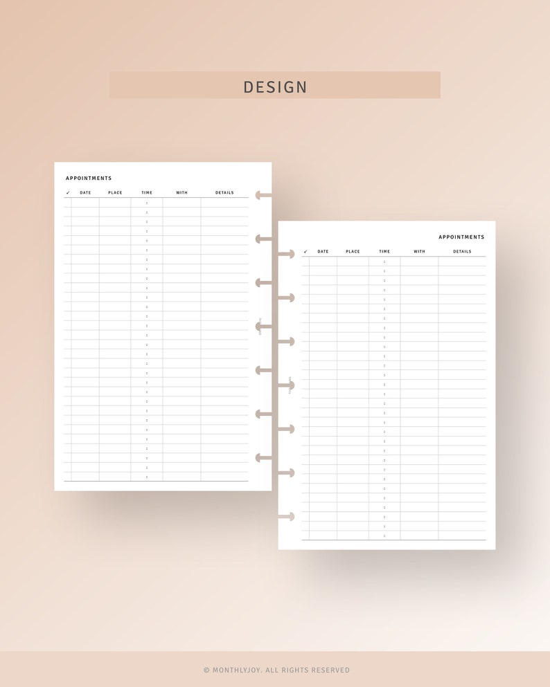 Appointments Tracker Printable Happy Planner Mini Inserts - Etsy