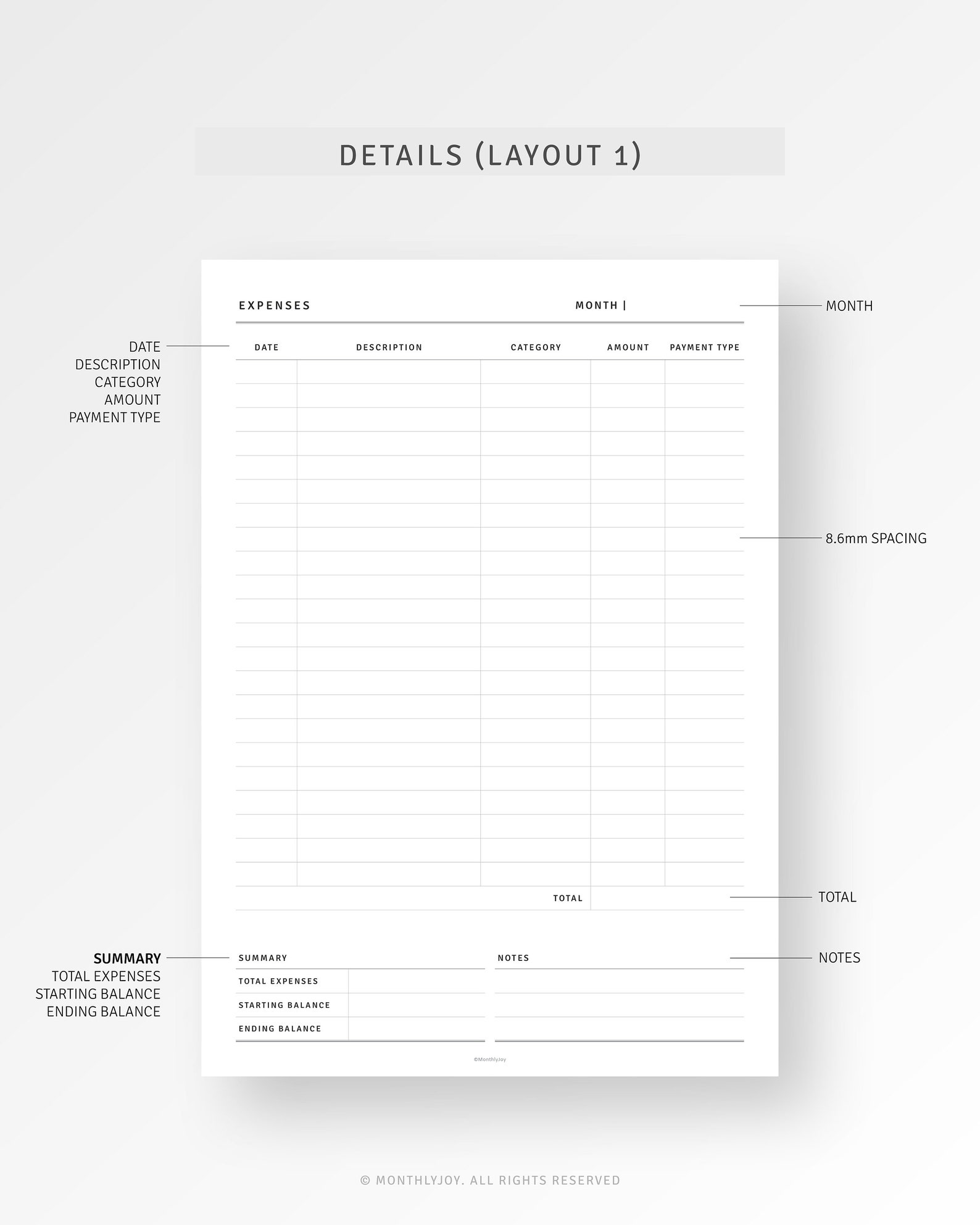 Expense Tracker A4/letter Planner Printable Monthly Expense - Etsy