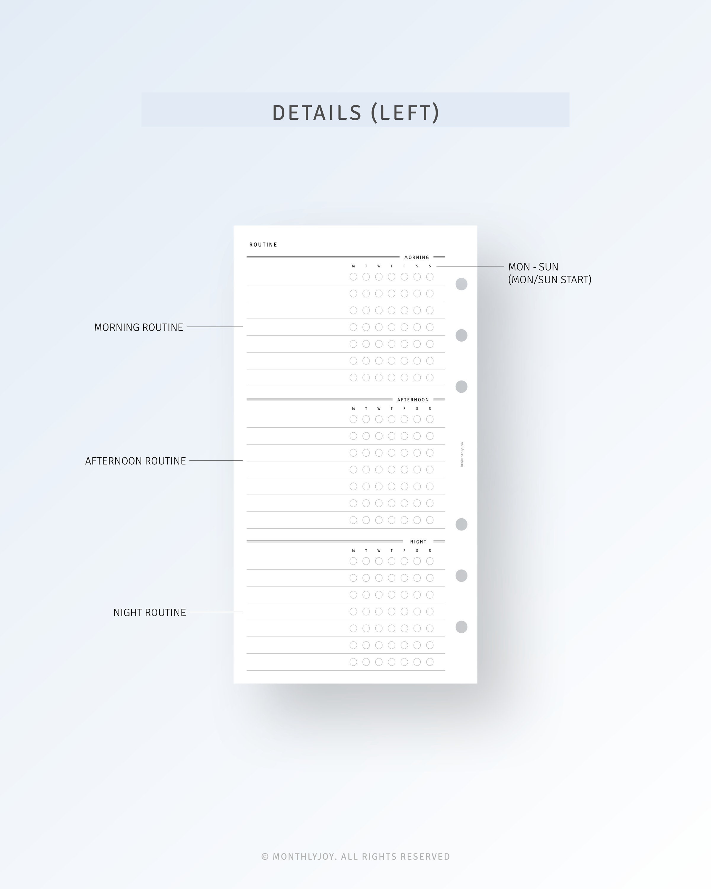 Personal Ring Routine Planner Printable Morning Night - Etsy