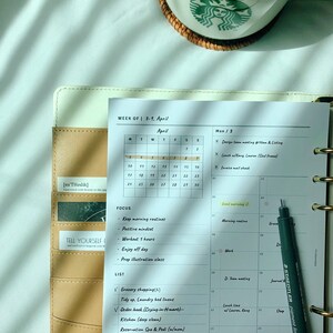 Personal Week on 4 Pages Printable Weekly Calendar Layout - Etsy