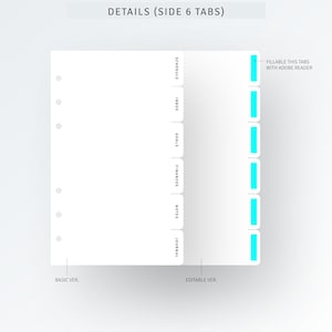 Personal, Editable Planner Divider Bundle, PDF, PNG, Fillable Side Top ...