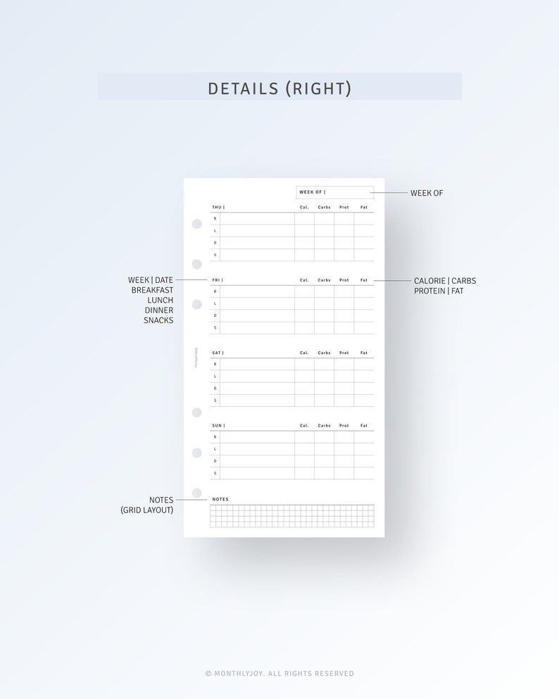 Personal Calorie Tracker Printable Food Diary Journal - Etsy