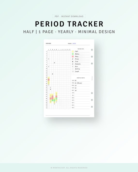 Period Tracker Printable Half-letter Inserts Menstruation - Etsy
