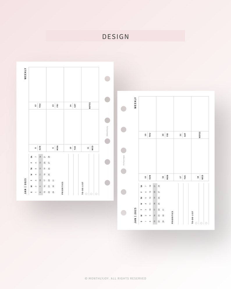 Weekly Planner 2023 Printable Pocket Plus Inserts Dated - Etsy