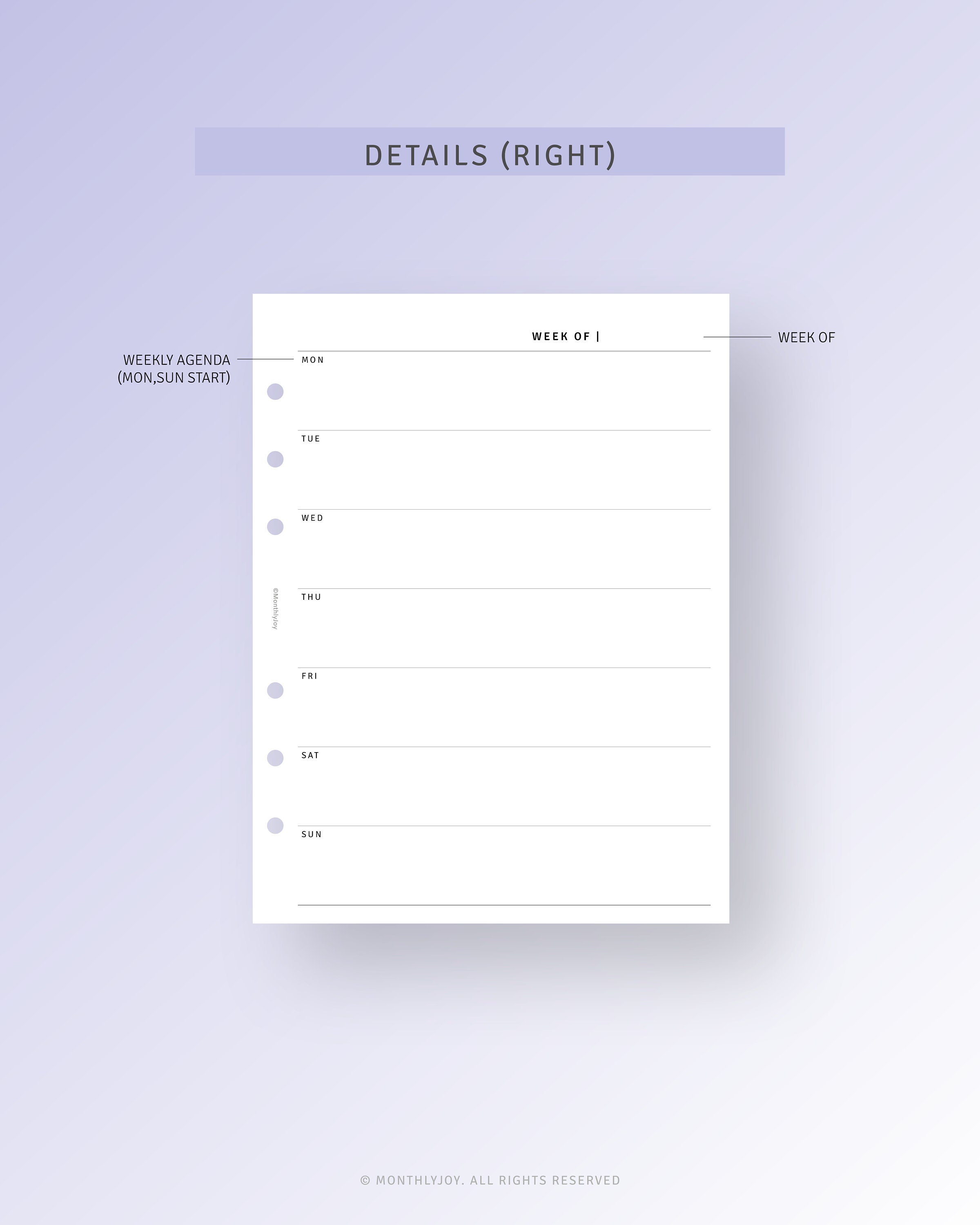 Weekly Planner Printable B6 Ring Inserts, Week on 2 Pages With to Do ...
