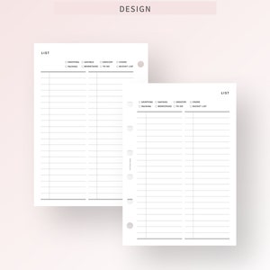 To Do List Printable Pocket Plus Inserts, Task List Template Worksheet ...