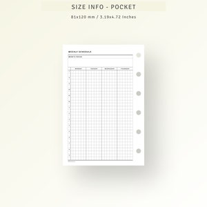 Pocket Size Printable Weekly Hourly Planner Template, Weekly Agenda ...