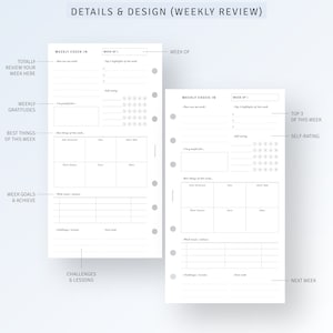 Weekly Reflection Daily Monthly Review Journal Printable Day Monthly ...