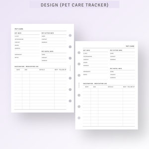 Pet Planner Printable A6 Ring, Puppy Health Information Organizer ...