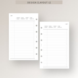 List Tracker Printable FC Compact Inserts, Grocery Shopping Wish List ...