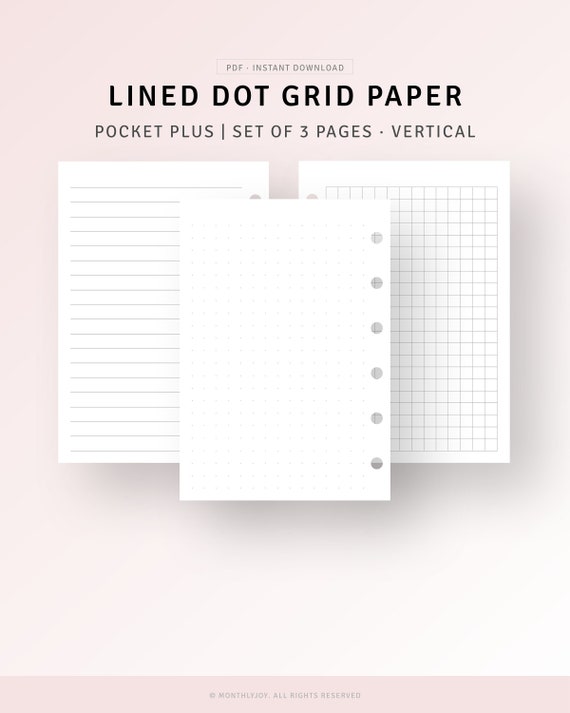 Lined Dot Grid Notes Pocket Plus Inserts Printable Student - Etsy