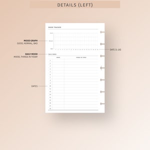 Printable Mood Tracker Template HP Mini Size, Daily Emotion Log ...