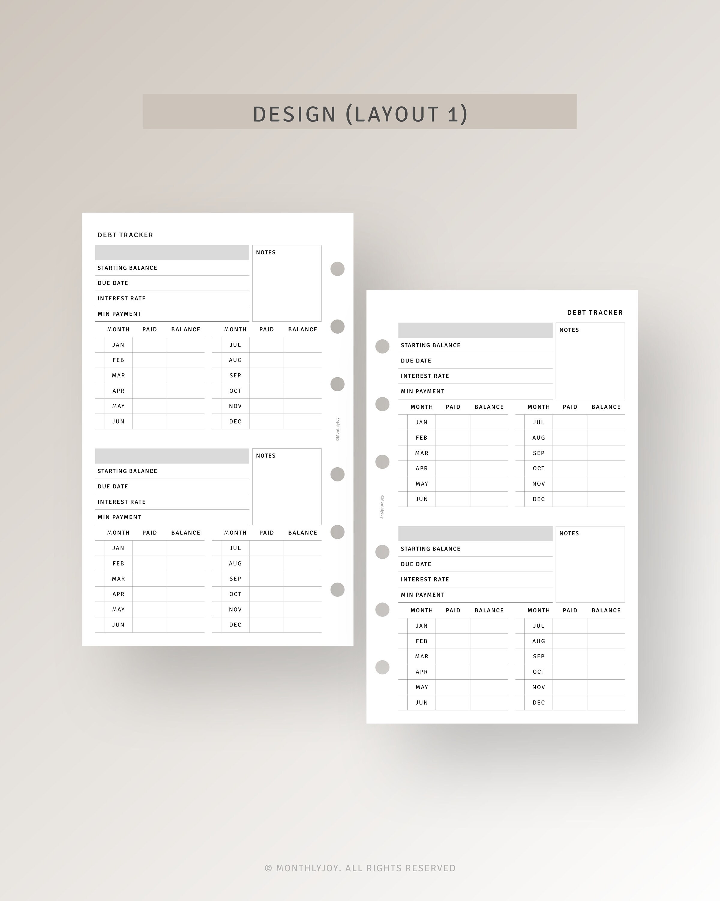 Debt Snowball Tracker Printable FC Compact Inserts Credit - Etsy