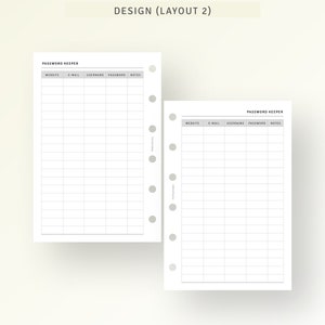 Password Tracker Printable Pocket Size Inserts Password Log - Etsy
