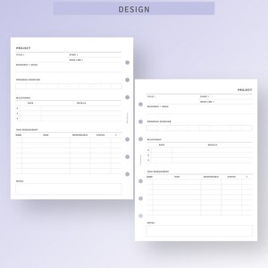 Project Planner Printable B6 Inserts, Project Tracker, Task Management ...