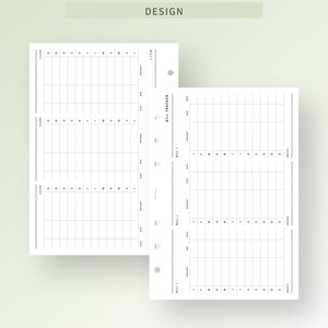 Monthly Bill Tracker Printable Personal Wide Inserts, Finance Template, Spending Tracker ...